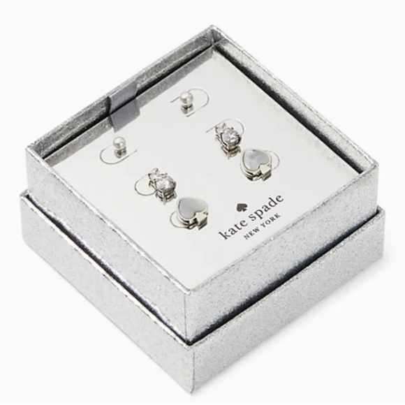 kate spade | Jewelry | Kate Spade Signature Spade 3 Earring Studs Boxed ...